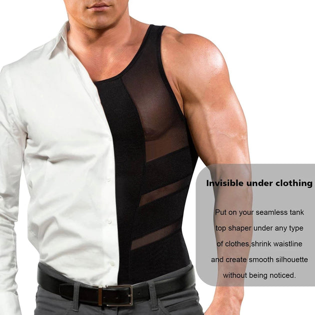Top Slimming Vest Tight Body Shaper Tummy Underwear Men Waist Trimmer ...
